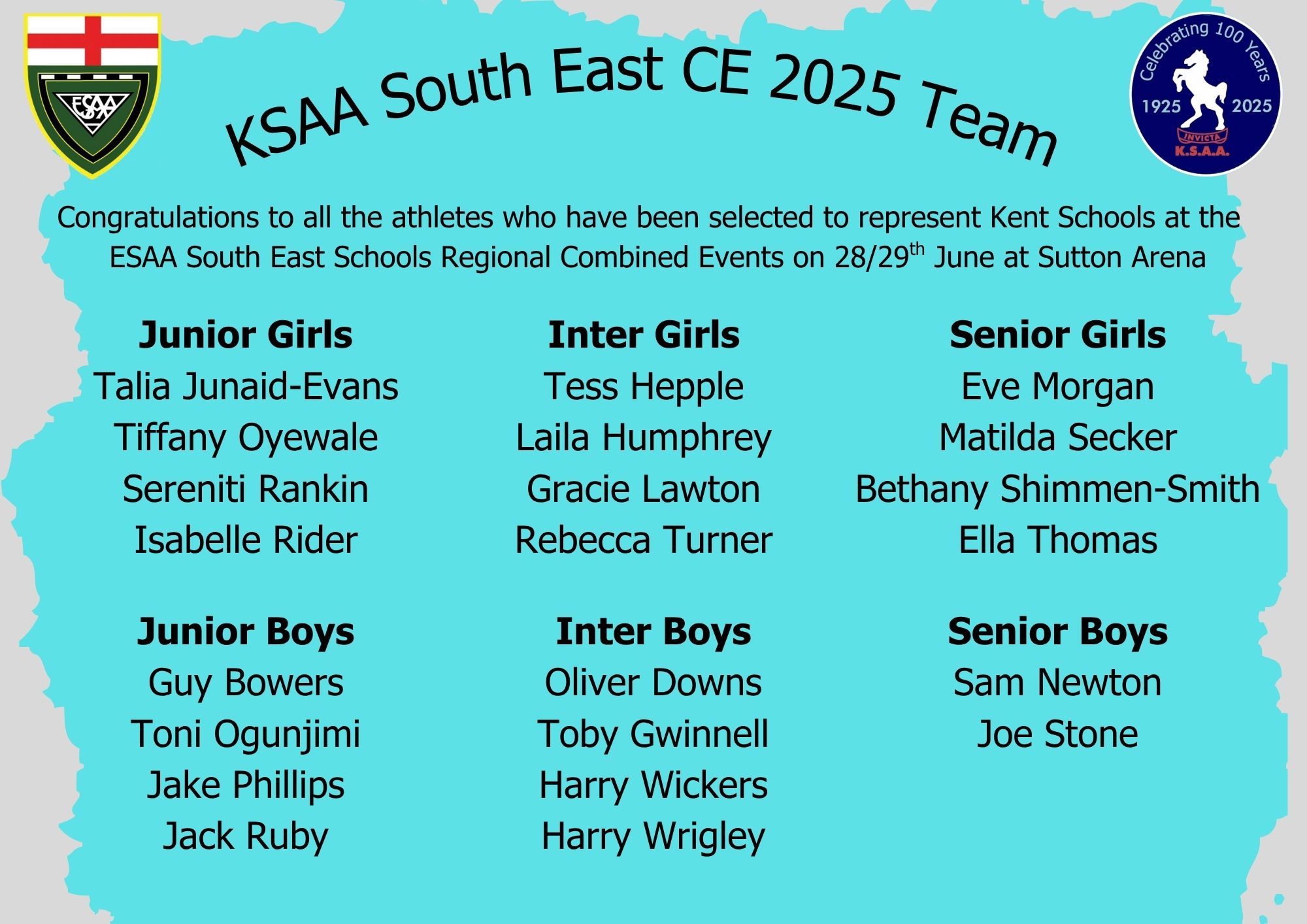 Latest News – Kent Schools Athletics Association